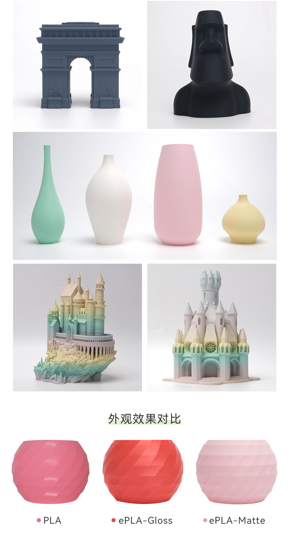 哑光PLA(ePLA-Matte) - eSUN易生3D打印材料